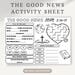 The Good News Activity Sheet, Bible Story Activity Placemat, Bible ...