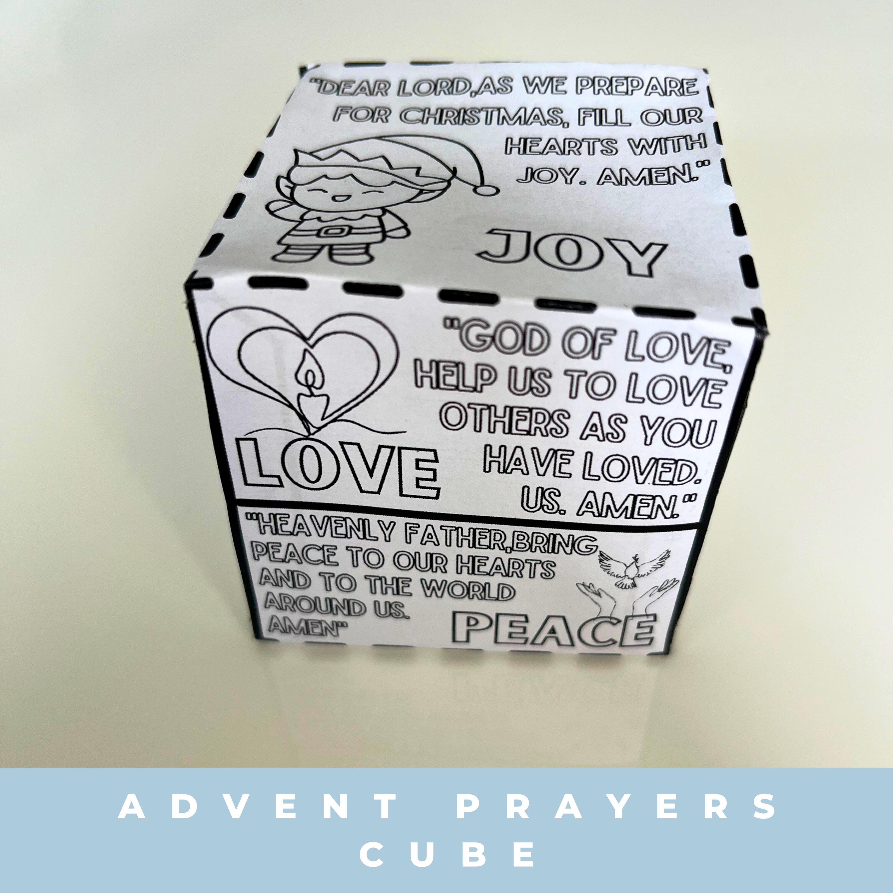 Advent Prayers Coloring Cube for Kids, Printable Christmas Activity ...