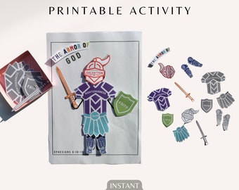 Armor of God Craft, Bible Story Printable, Ephesians 6, Homeschool ...