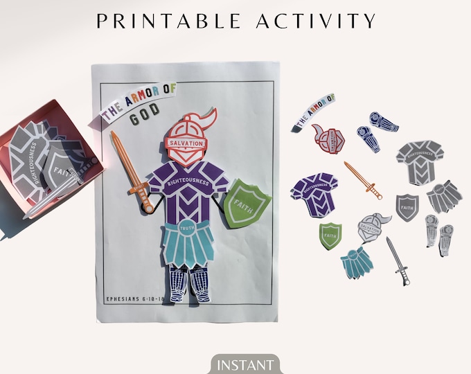 Armor of God Craft, Bible Story Printable, Ephesians 6, Homeschool ...