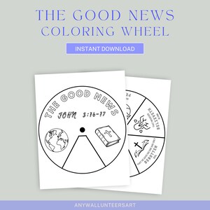 The Good News Coloring Wheel,sunday School Lesson Craft, Bible ...