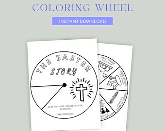 The Lord's Prayer Bible Coloring Wheel, Bible Story Activity, Printable ...