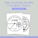 The Easter Story Bible Coloring Wheel, Printable Bible Activity, Bible ...