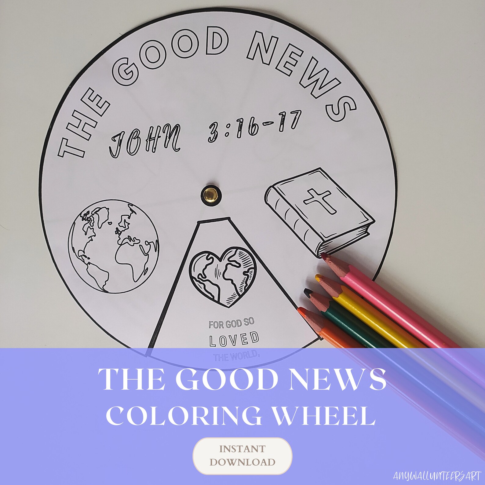 The Good News Coloring Wheel,sunday School Lesson Craft, Bible ...