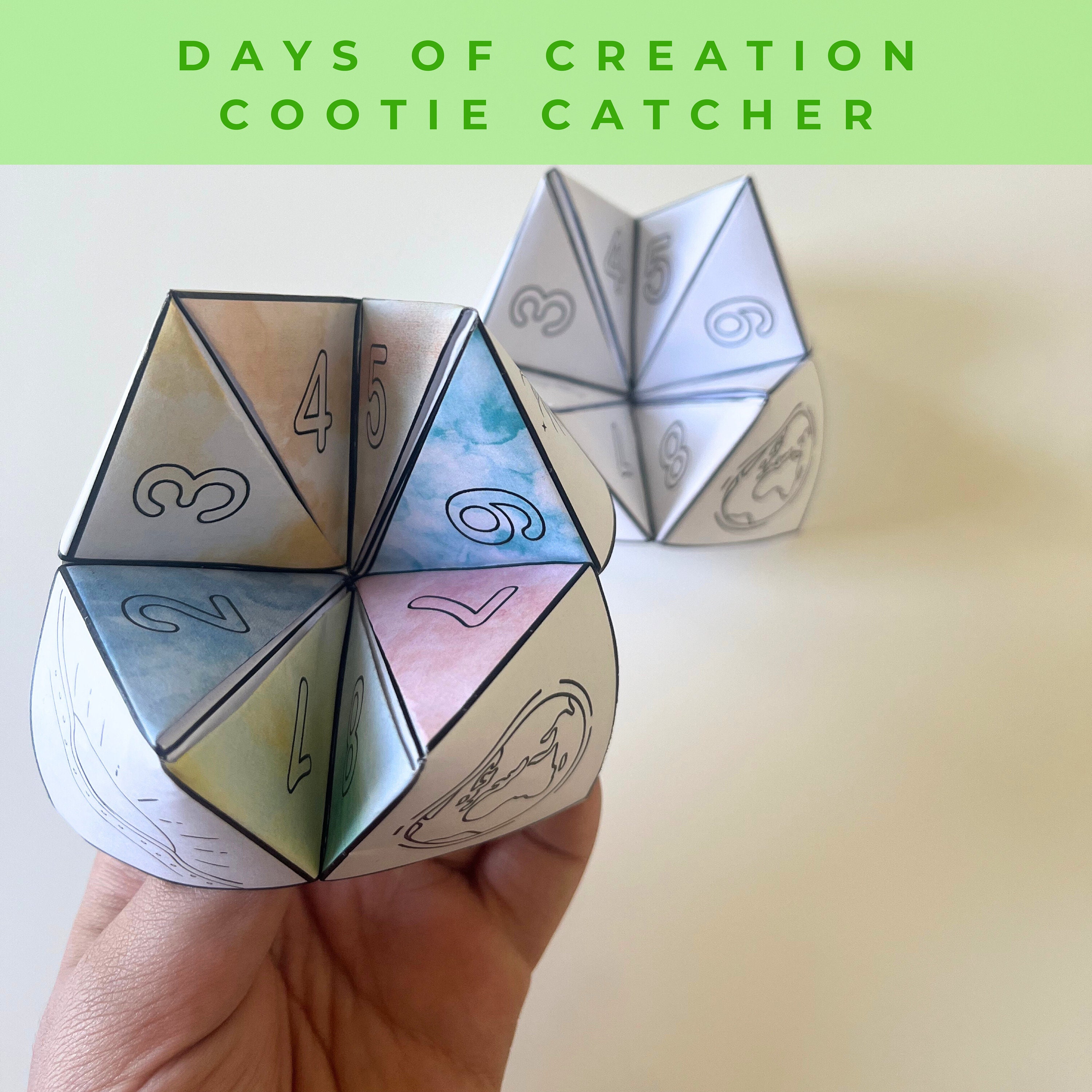 Days of Creation Cootie Catcher Sunday School Bible Activity, Days of ...