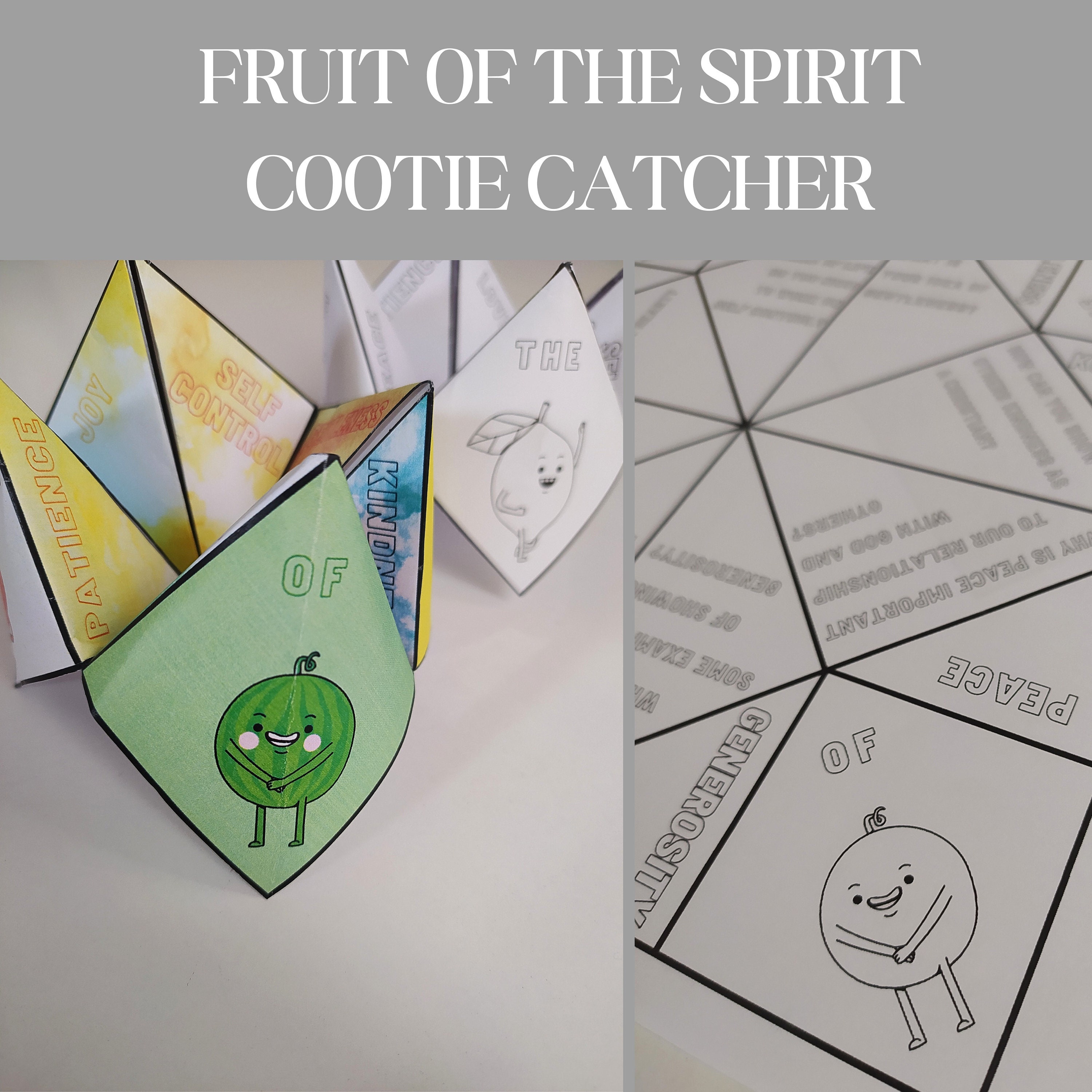 Fruit of the Spirit Cootie Catcher Sunday School Bible Activity, Fruit ...