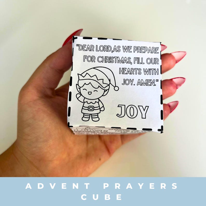 Advent Prayers Coloring Cube for Kids, Printable Christmas Activity ...