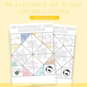Beatitudes of Jesus Cootie Catcher Sunday School Bible Activity ...