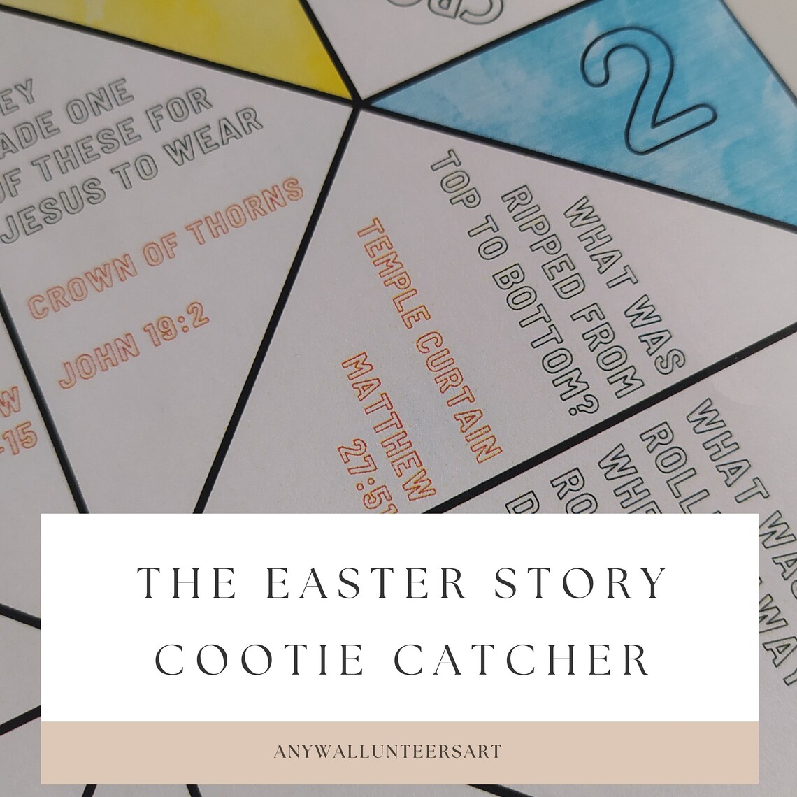 The Easter Story Cootie Catcher, Printable Sunday School Bible Activity ...