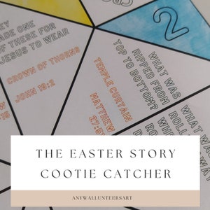 The Easter Story Cootie Catcher, Printable Sunday School Bible Activity ...