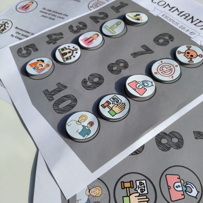 The Ten Commandments Printable Memory Game, Bible Verse Sunday School ...