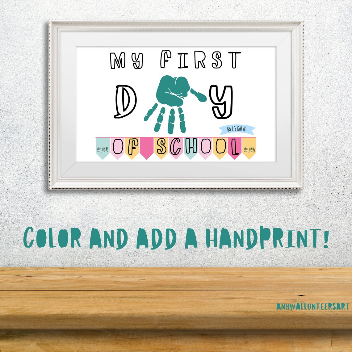 My First Day of School Handprint Craft,back to School Handprint Art ...
