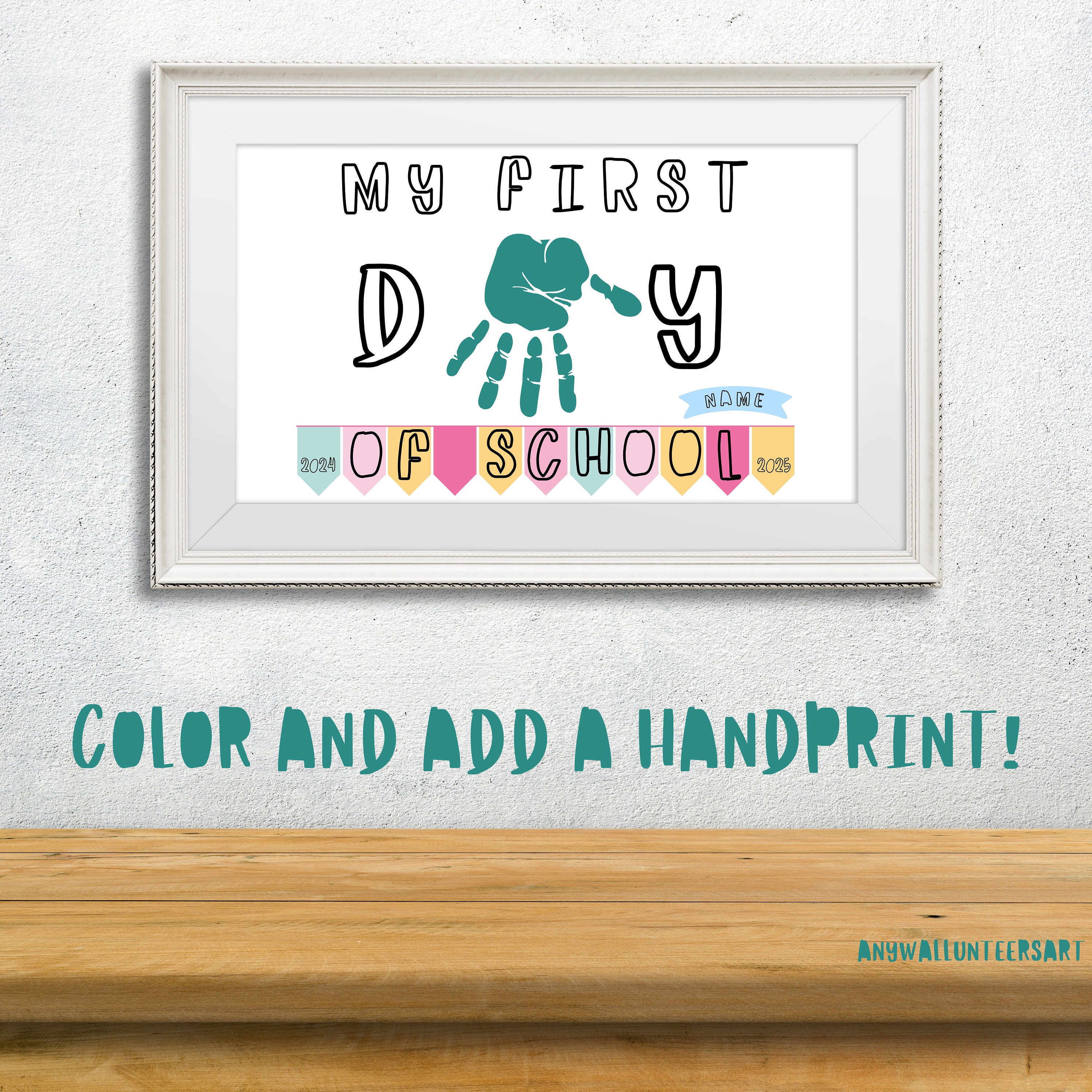 My First Day of School Handprint Craft,back to School Handprint Art ...