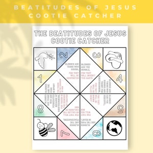 Beatitudes of Jesus Cootie Catcher Sunday School Bible Activity ...