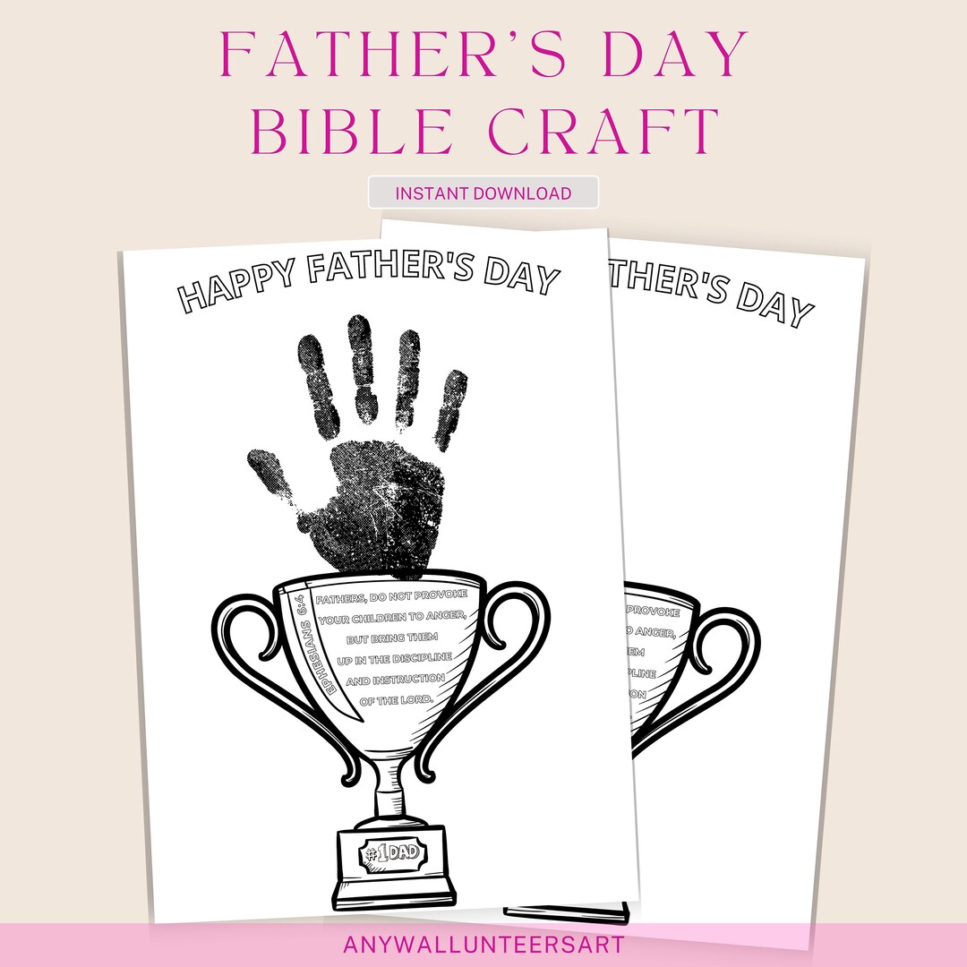 Father's Day Coloring Handprint Bible Craft, Father's Day Crafts and ...