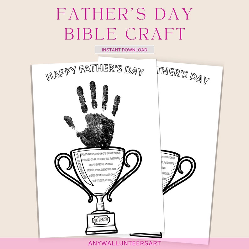 Father's Day Coloring Handprint Bible Craft, Father's Day Crafts and ...