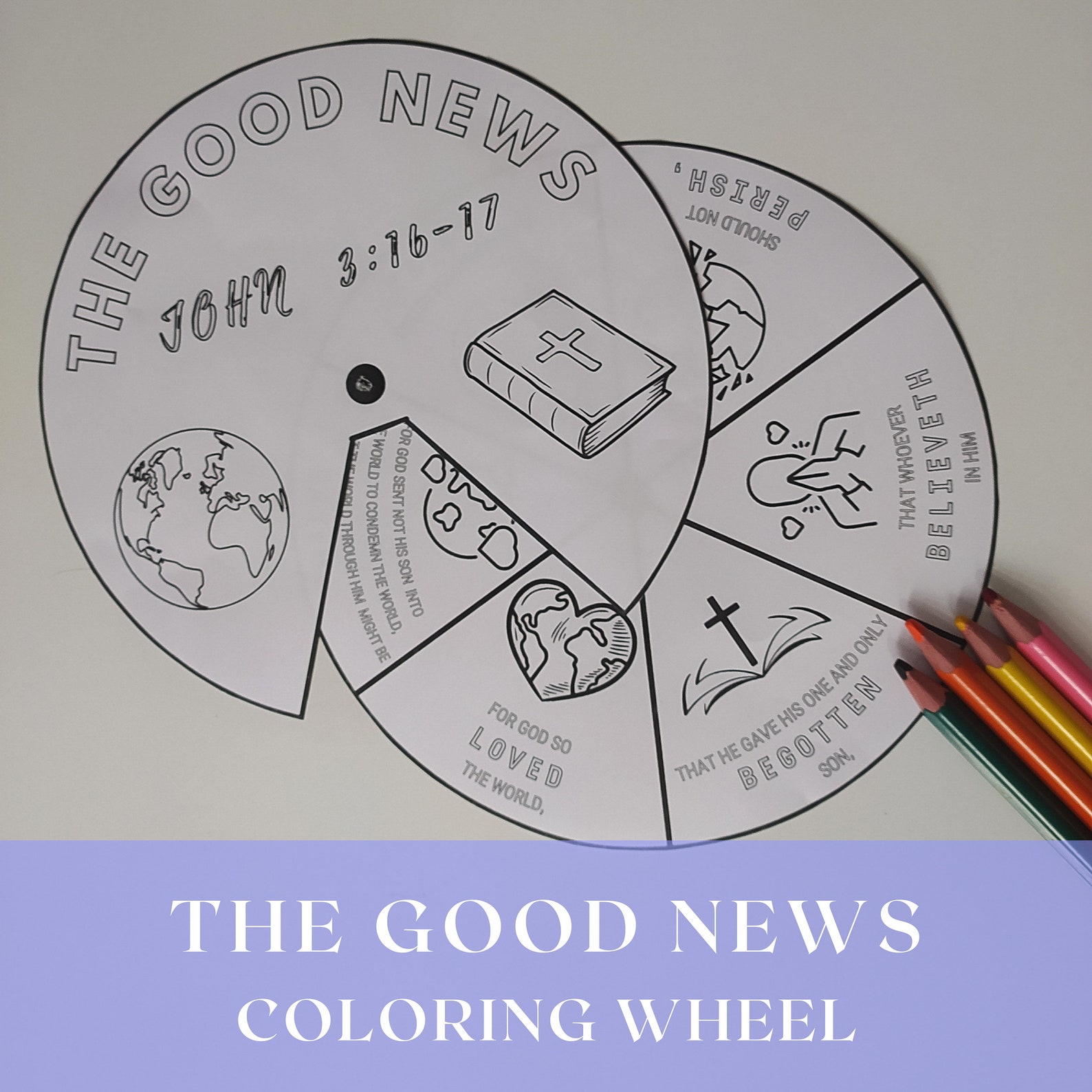 The Good News Coloring Wheel,sunday School Lesson Craft, Bible ...