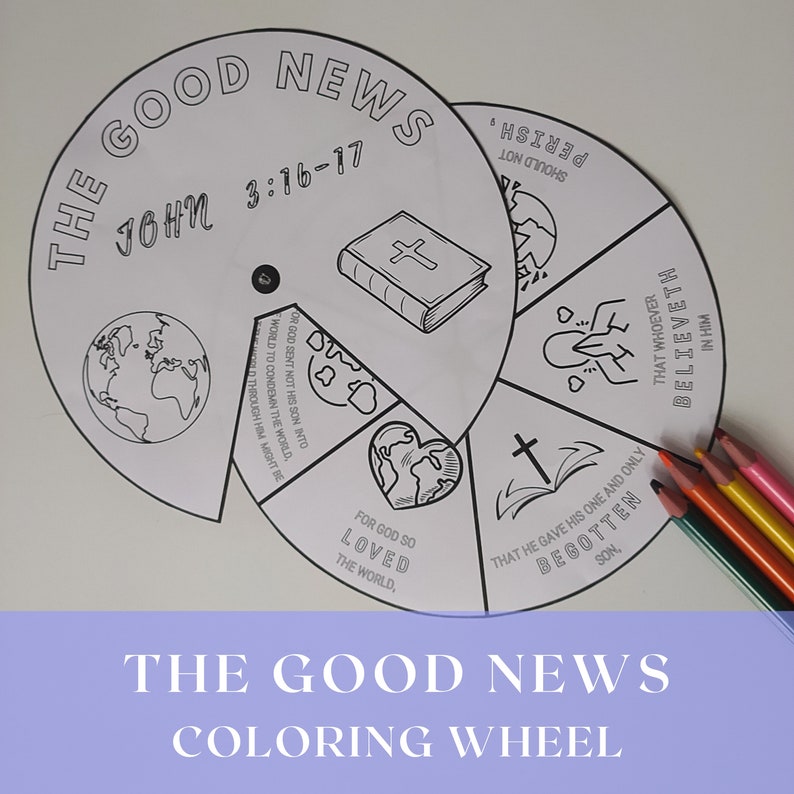 Good News Coloring Wheel, Bible Story Activity (digital Download) - Etsy