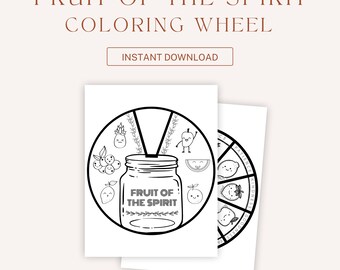 Kids Printable Fruit of the Spirit Spinner Color Wheel, Sunday School ...