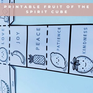 Printable Fruit of the Spirit Cube for Kids, Bible Coloring Page ...