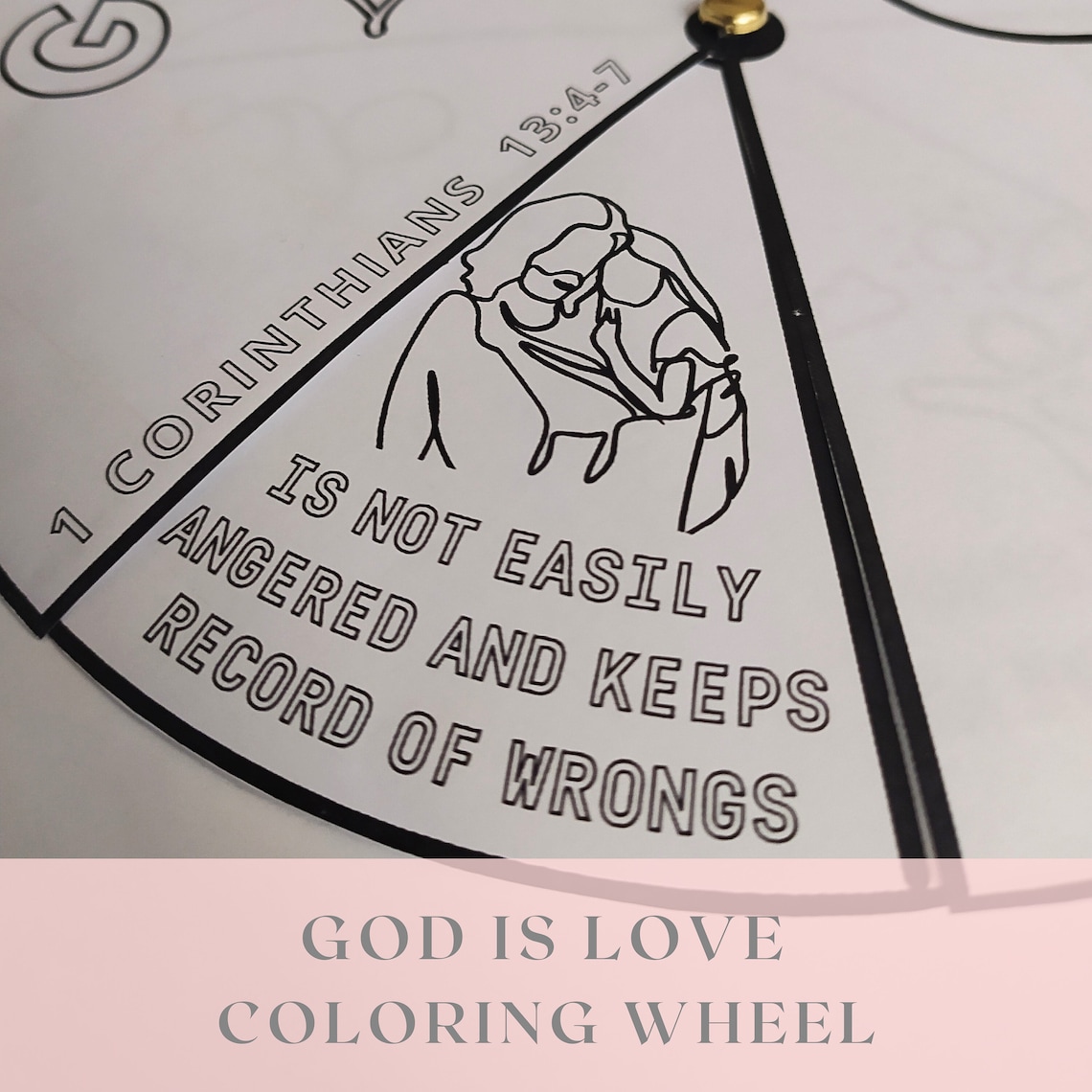 God is Love Coloring Wheel, Printable Sunday School Lesson, Bible Verse ...