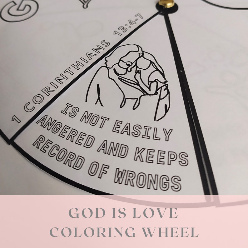 God is Love Coloring Wheel, Printable Sunday School Lesson, Bible Verse ...