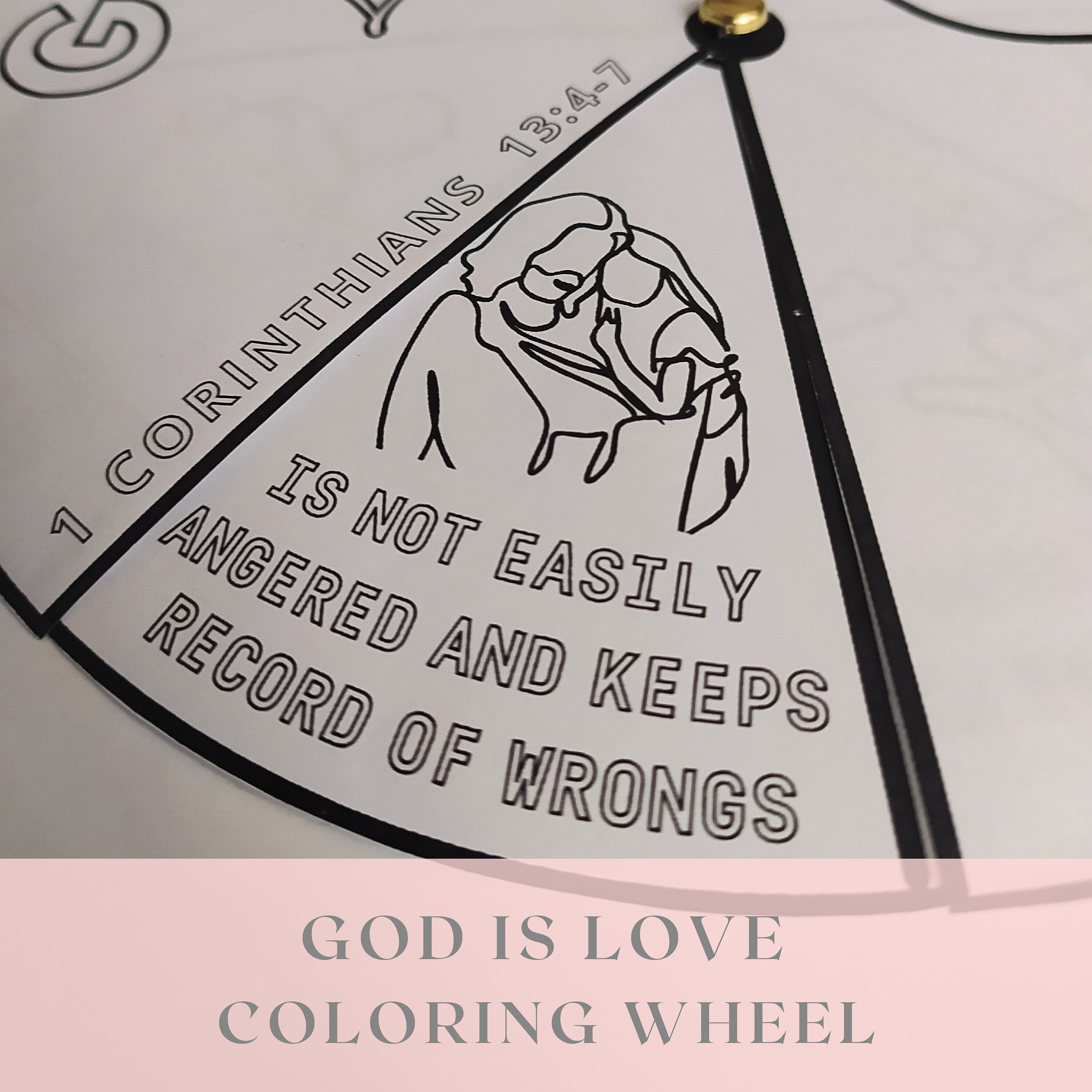 God is Love Coloring Wheel, Printable Sunday School Lesson, Bible Verse ...