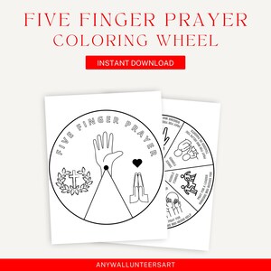 Five Finger Prayer Coloring Wheel,sunday School Craft, Bible Scripture ...