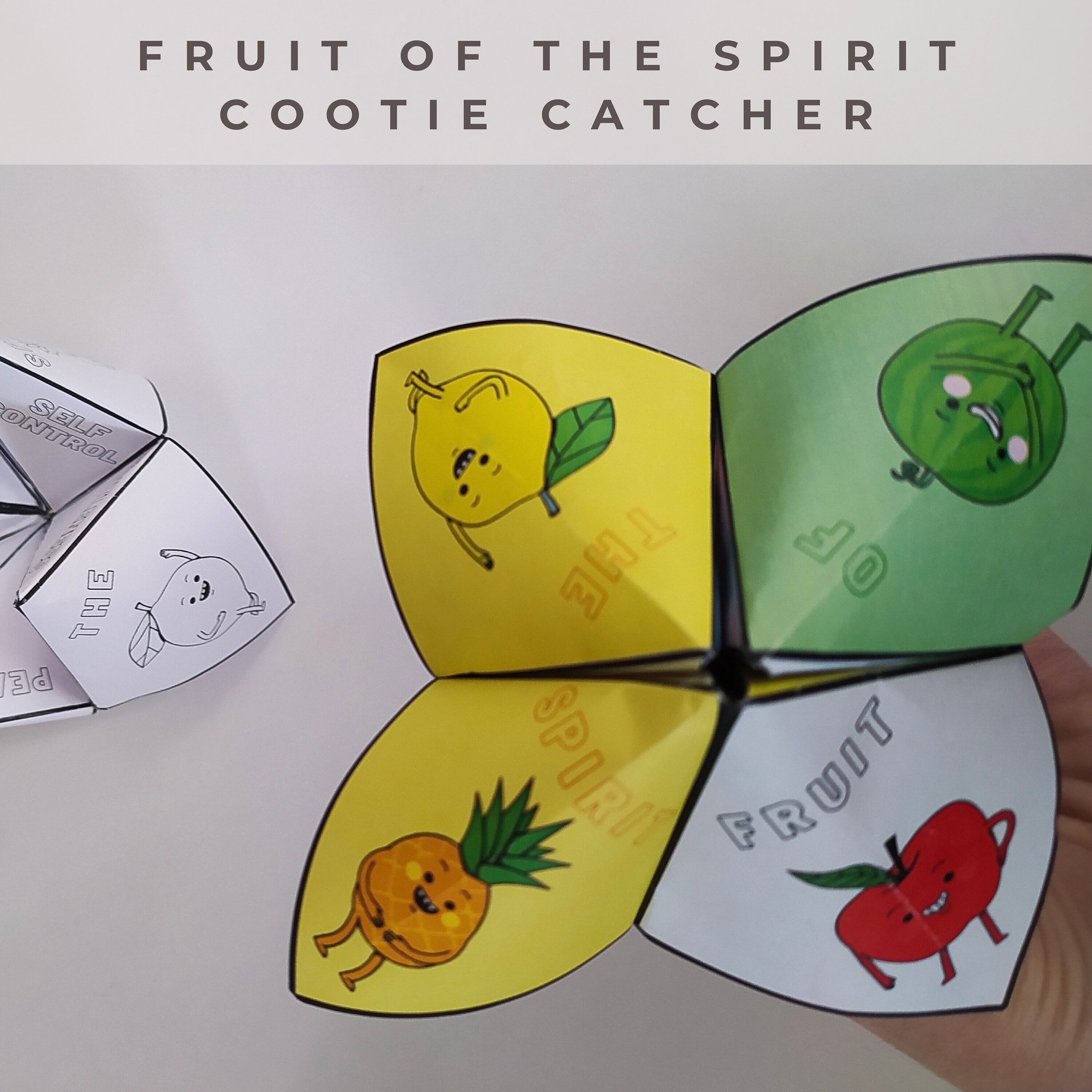 Fruit of the Spirit Cootie Catcher Sunday School Bible Activity, Fruit ...