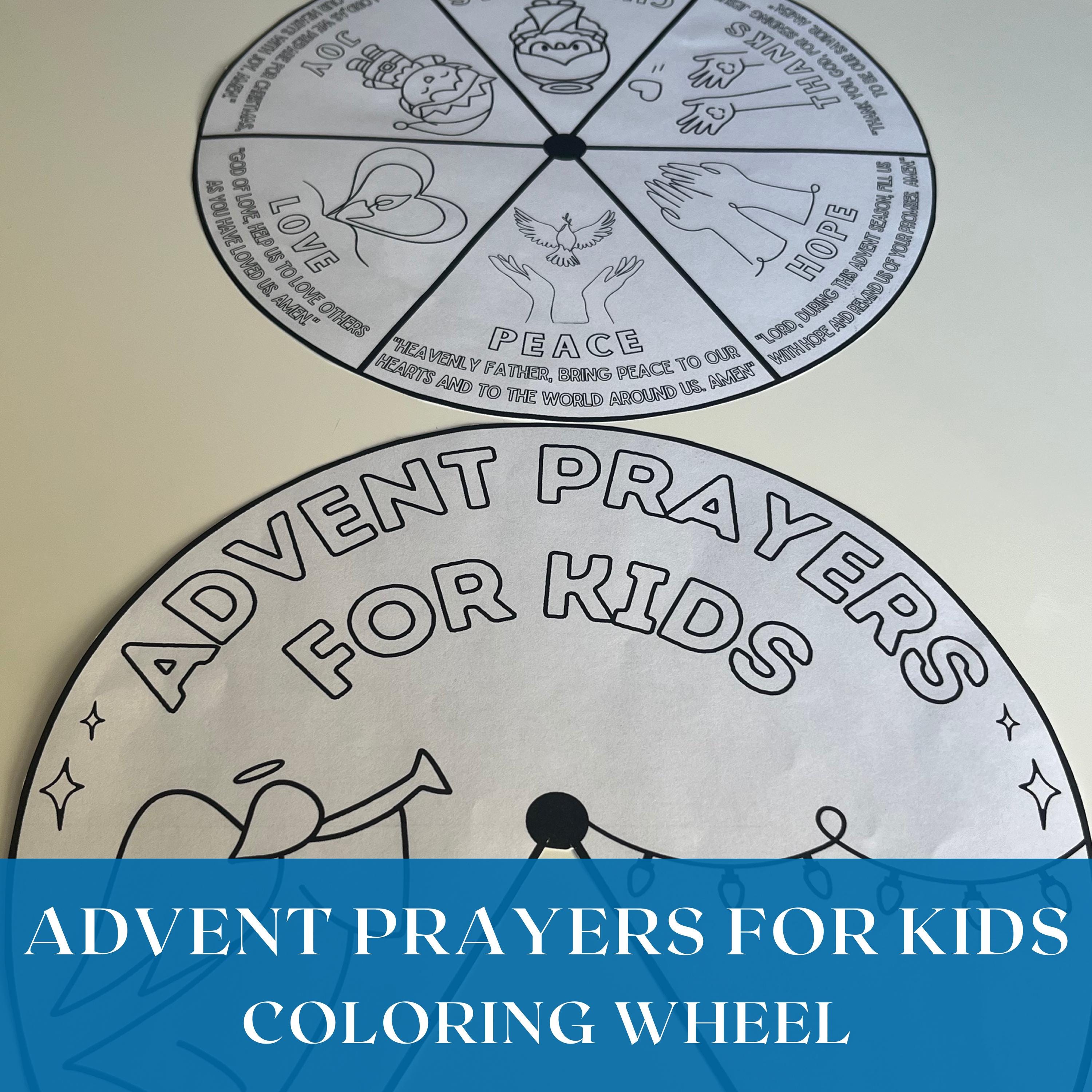 Advent Prayers Coloring Wheel for Kids, Bible Activity (printable ...