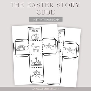 Easter Story Coloring Cube, Printable Sunday School Craft, Bible Story ...