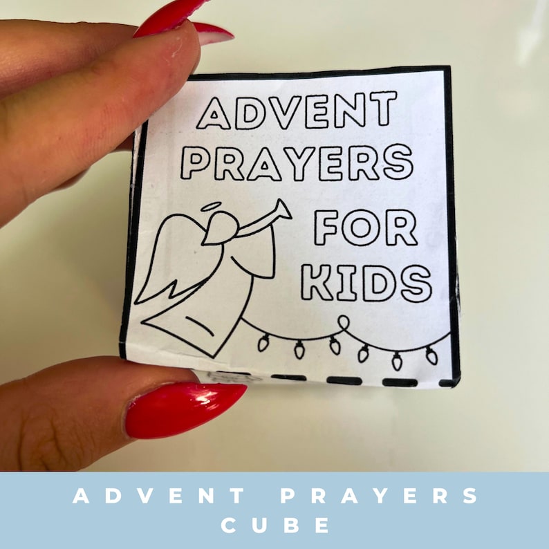 Advent Prayers Coloring Cube for Kids, Printable Christmas Activity ...
