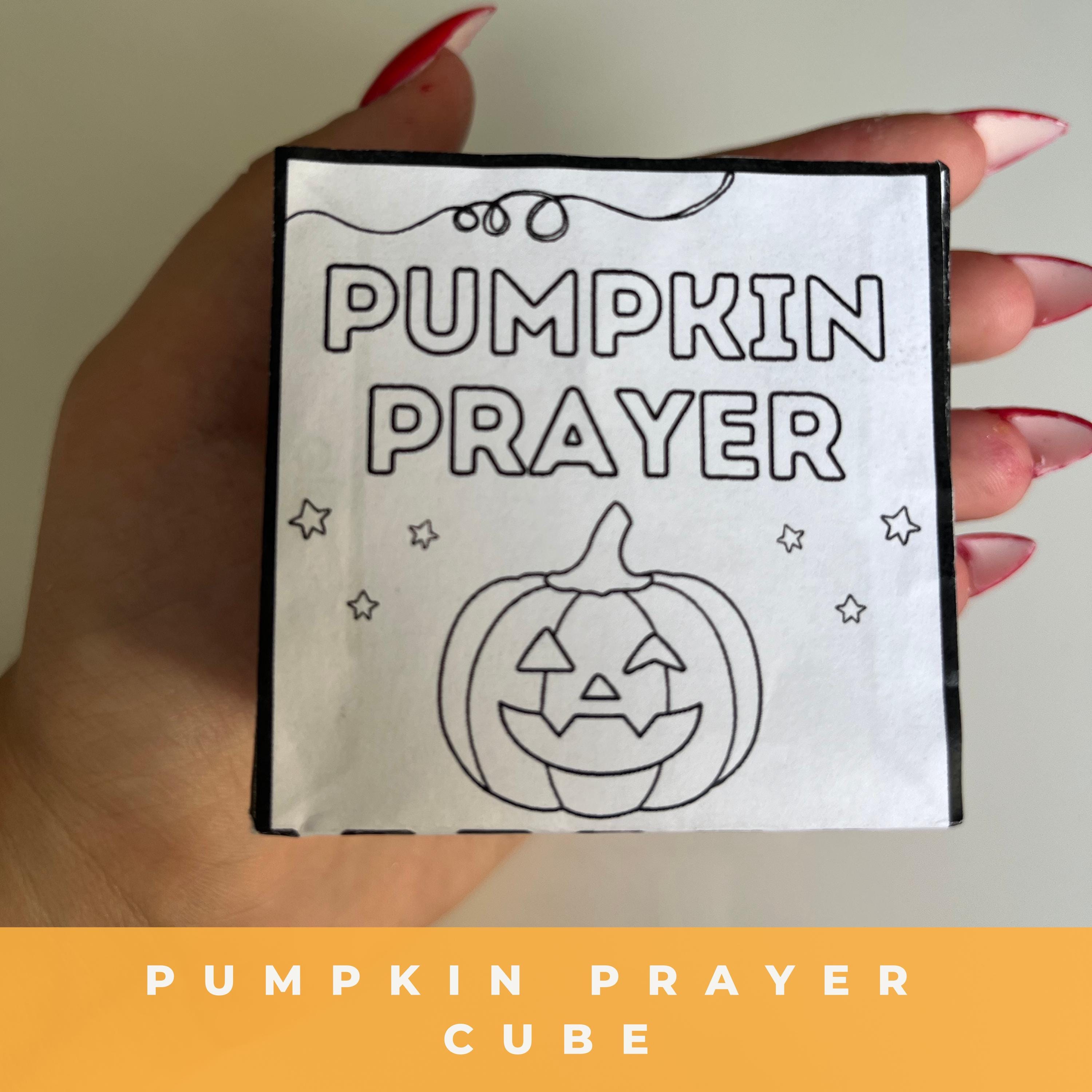 Pumpkin Prayer Coloring Cube for Kids,christian Fall Craft,printable ...