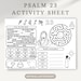 Psalm 23 Activity Sheet,bible Story Activity Placemat,bible Coloring ...