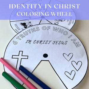 Identity in Christ Coloring Wheel, Printable Sunday School Lesson ...