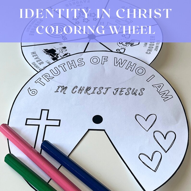 Identity in Christ Coloring Wheel, Printable Sunday School Lesson ...