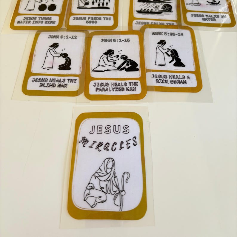 Jesus Miracles Coloring Flash Card, Printable Sunday School Lesson ...