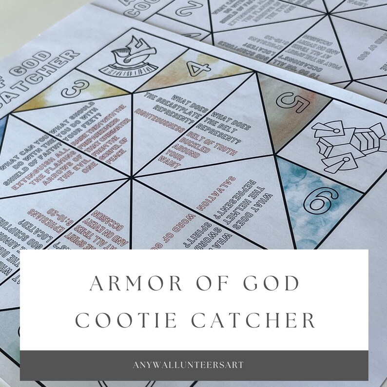 Armor of God Cootie Catcher Sunday School Bible Activity,armor of God ...