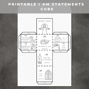 I Am Statements of Jesus Coloring Cube, Printable Sunday School Lesson ...