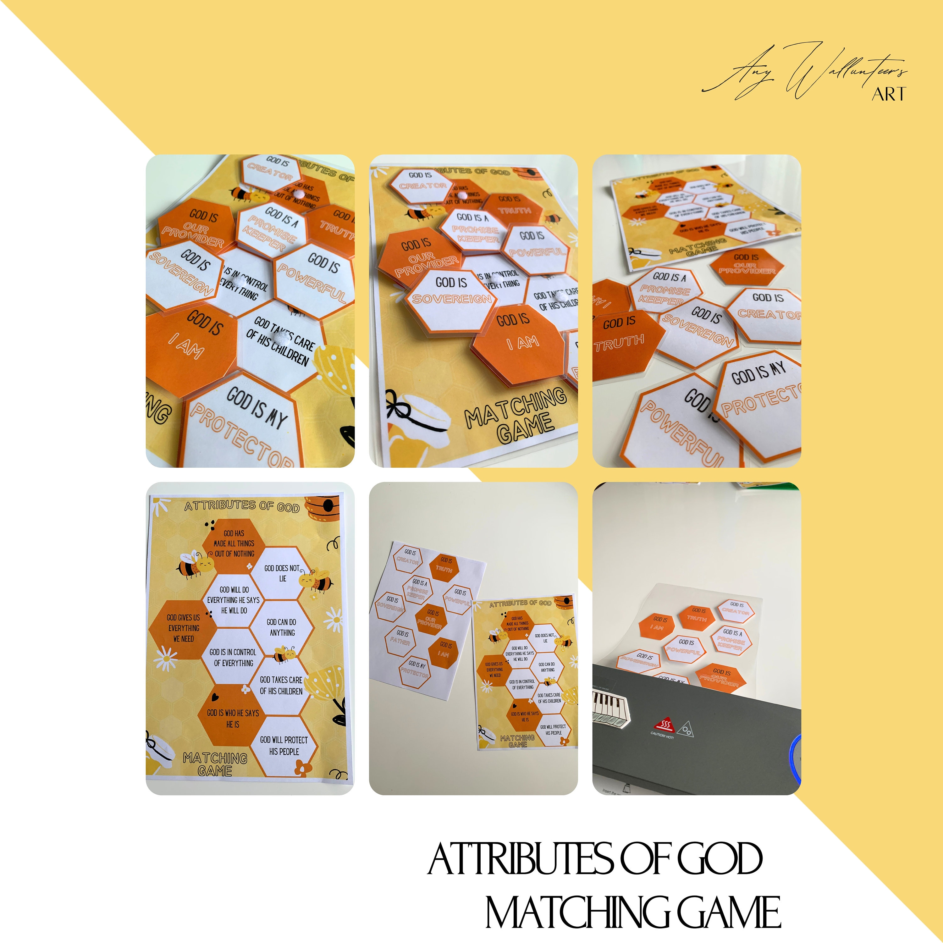 Attributes of God Printable Matching Cards, Sunday School Activity ...