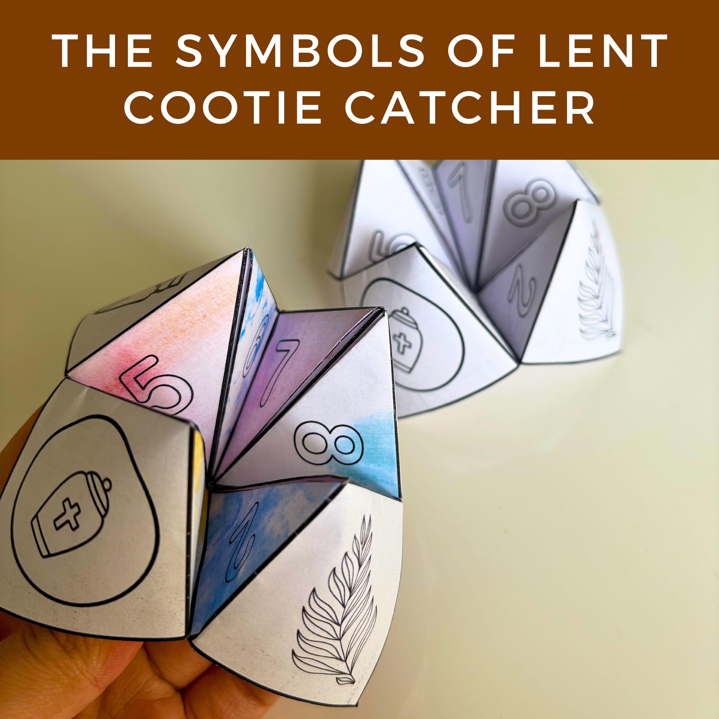 The Symbols of Lent Cootie Catcher, Sunday School Bible Activity ...
