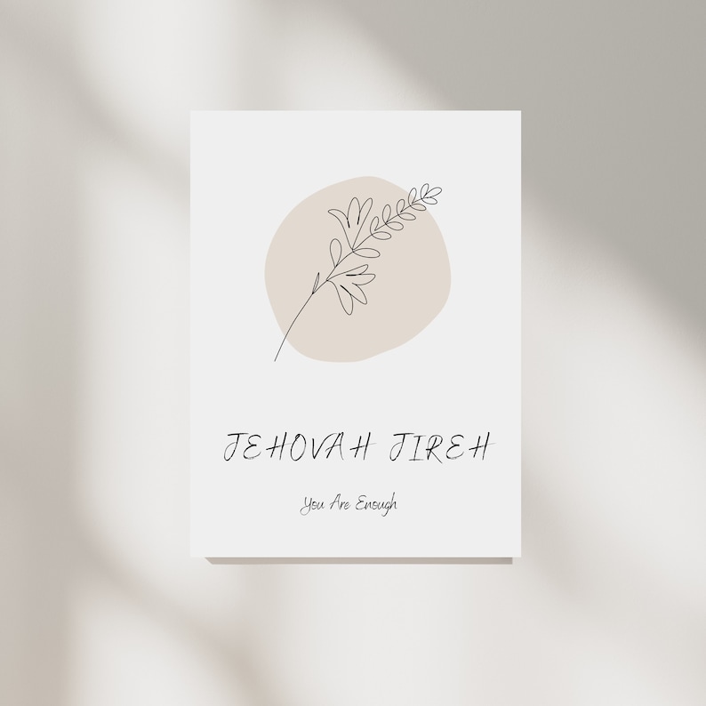 Jehovah Jireh You Are Enough Printable Wall Art, Modern Minimalist Home ...