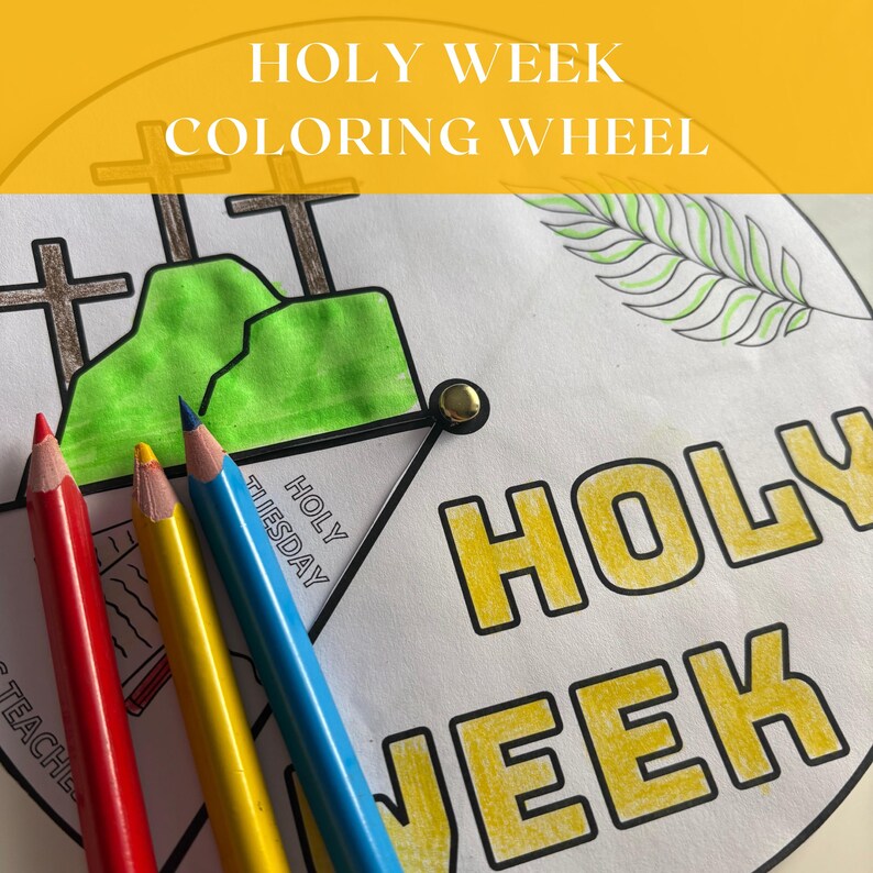 Holy Week Coloring Wheel, Printable Sunday School Lesson, Kids Bible ...