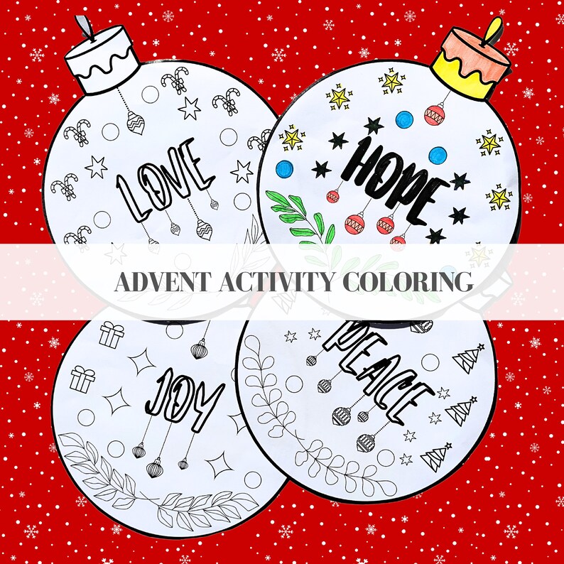 Advent Activity Coloring Printables Decorations for Kids and Adults ...