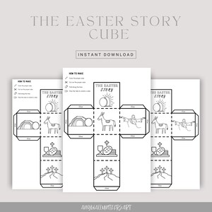 Easter Story Coloring Cube, Printable Sunday School Craft, Bible Story ...