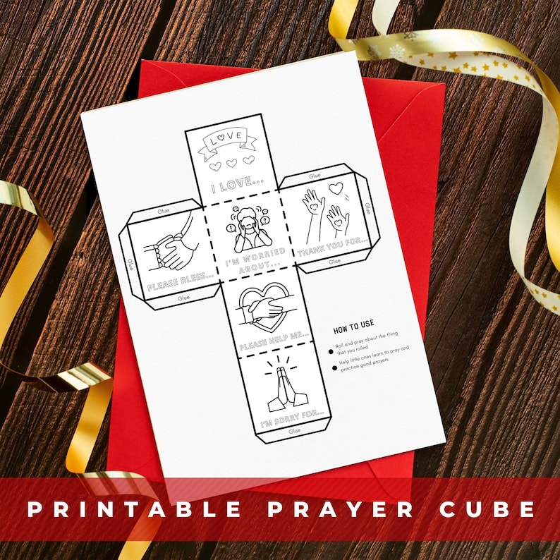 Printable Prayer Cube for Kids, Bible Coloring Page (digital Download) - Etsy