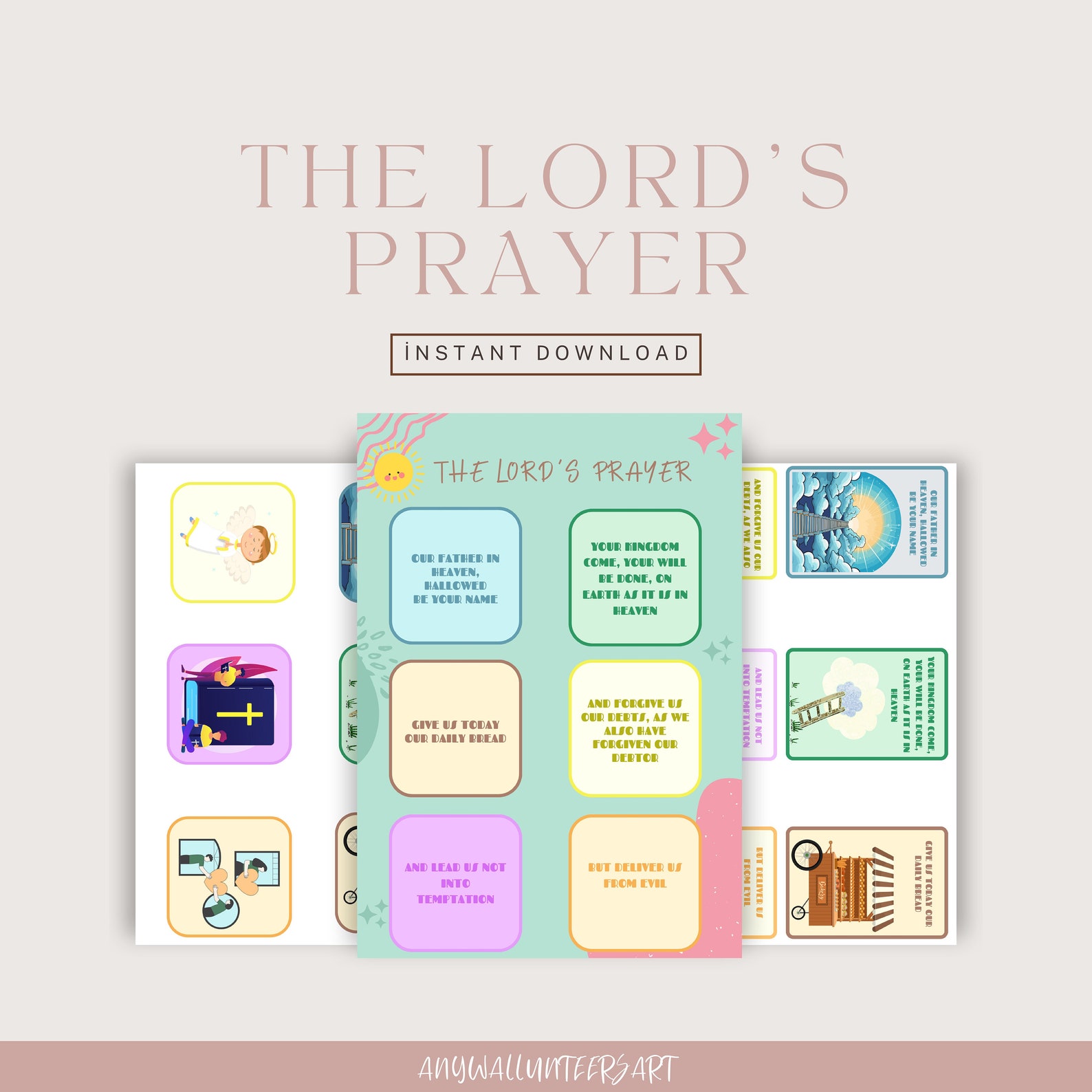 The Lord's Prayer Bible Verse Sunday School Activity, the Lord's Prayer ...