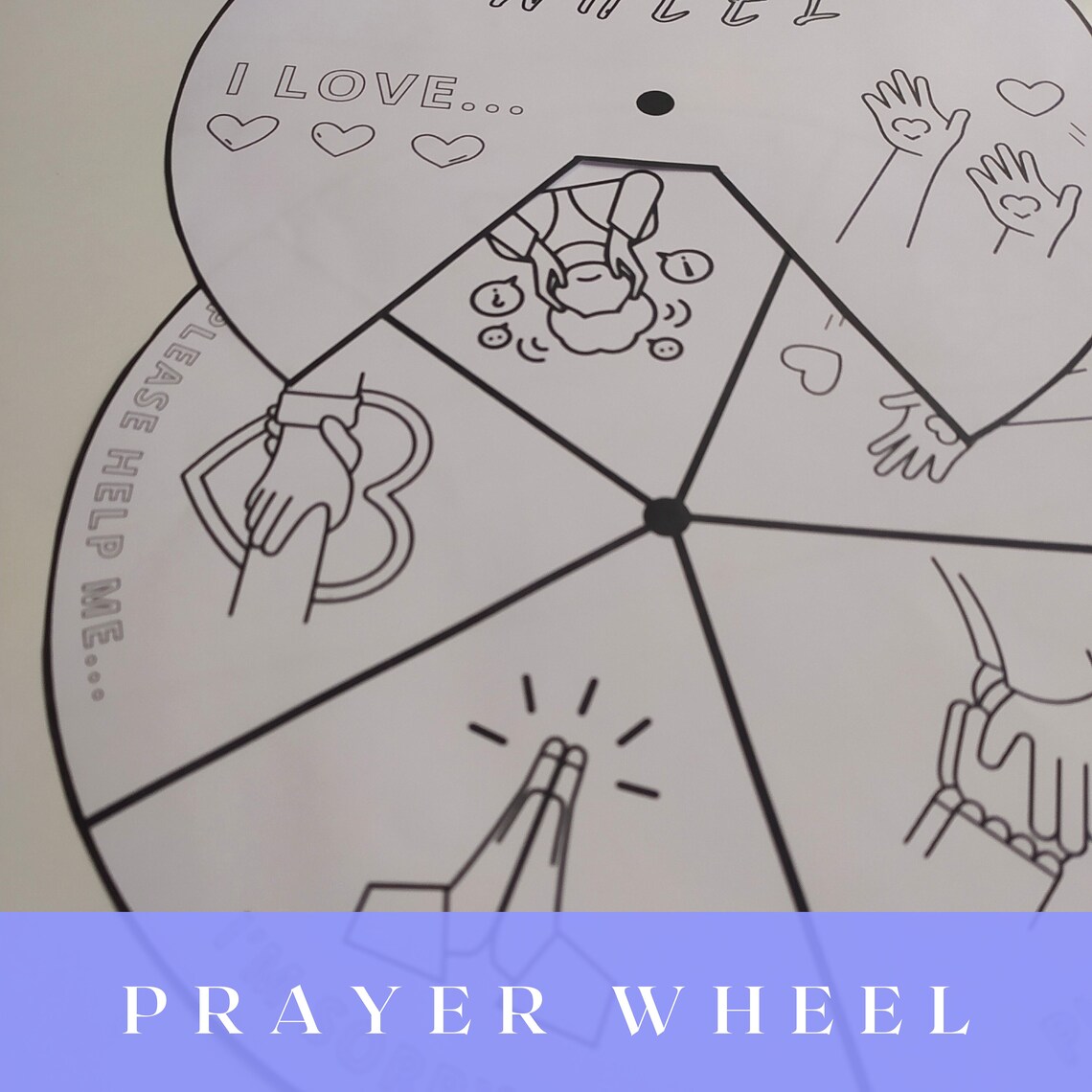 Printable Prayer Wheel for Kids, Bible Coloring Page Learning Sheet ...