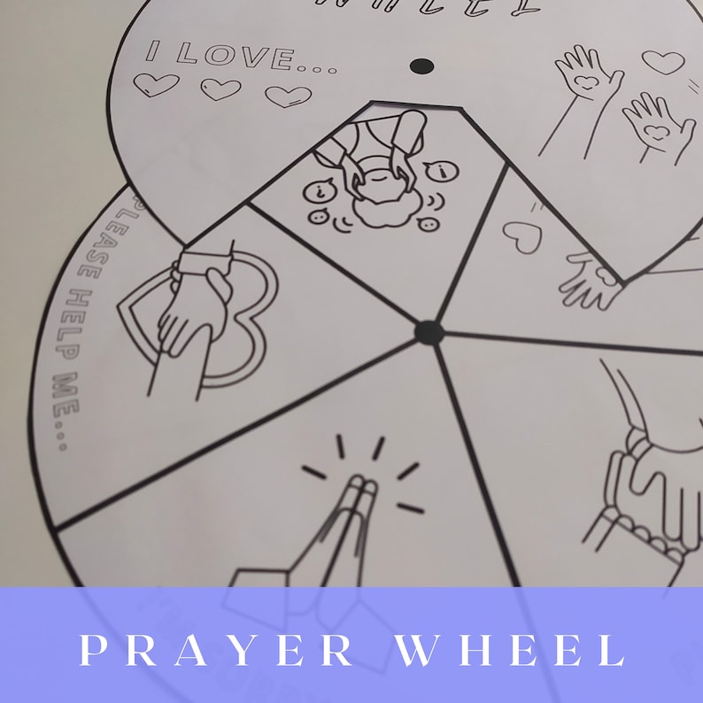 Printable Prayer Wheel for Kids, Bible Coloring Page Learning Sheet ...
