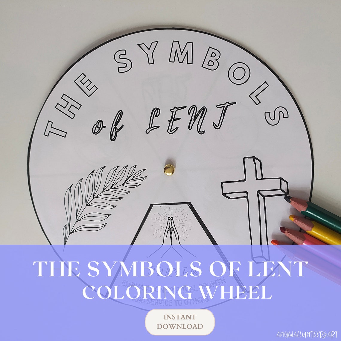 The Symbols of Lent Coloring Wheel, Printable Sunday School Lesson ...